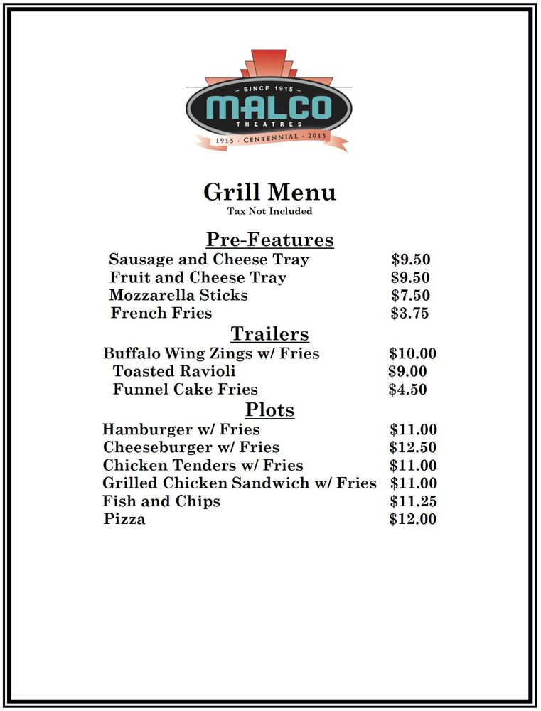 Malco - ridgeway_cinema_food