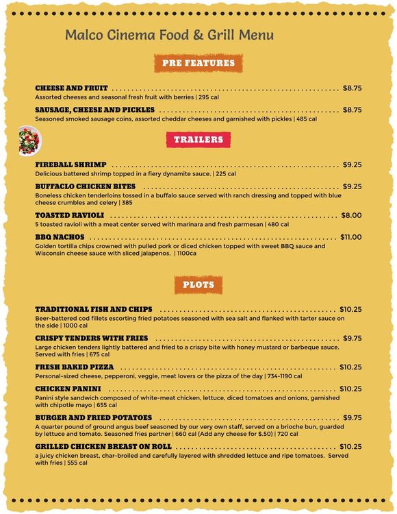 Malco - Food Menu